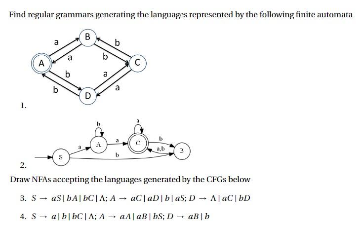 Solved Find regular grammars generating the languages | Chegg.com