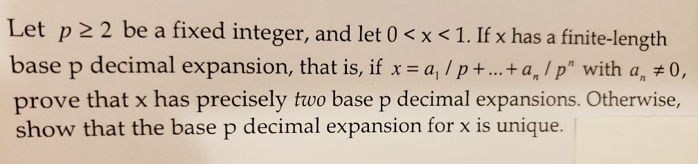 Solved Let p 2 2 be a fixed integer, and let 0