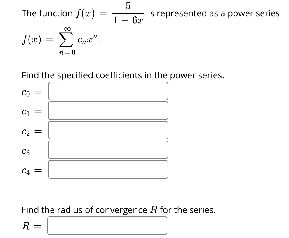 Solved The function f(x)=1−6x5 is represented as a | Chegg.com