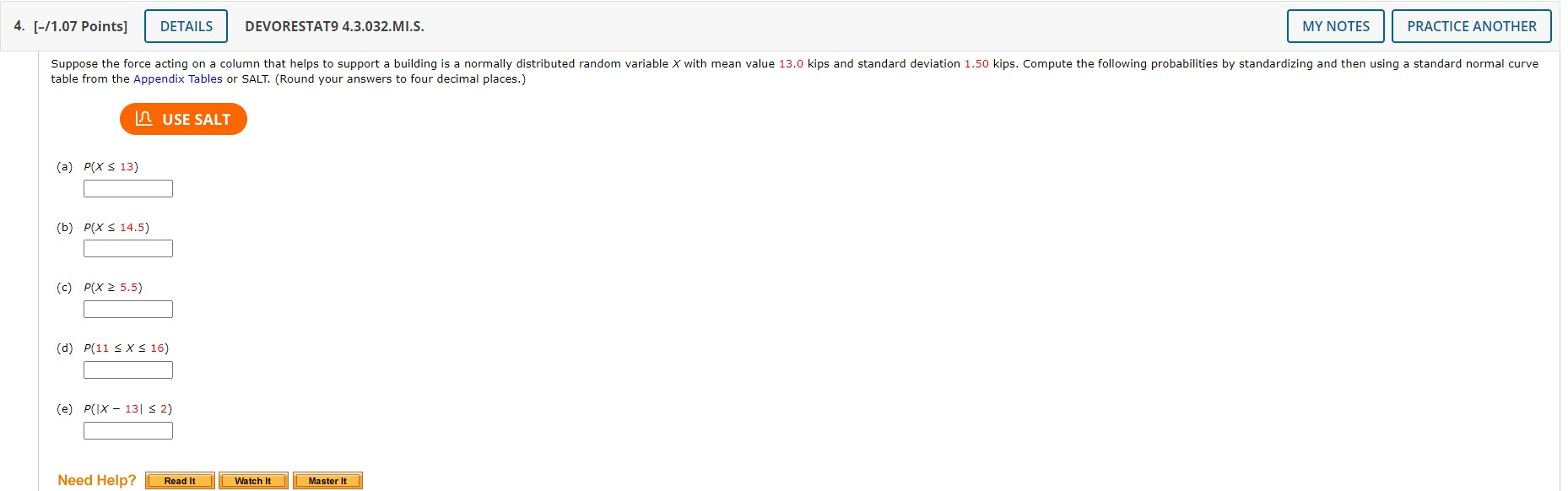 Solved table from the Appendix Tables or SALT. (Round your | Chegg.com