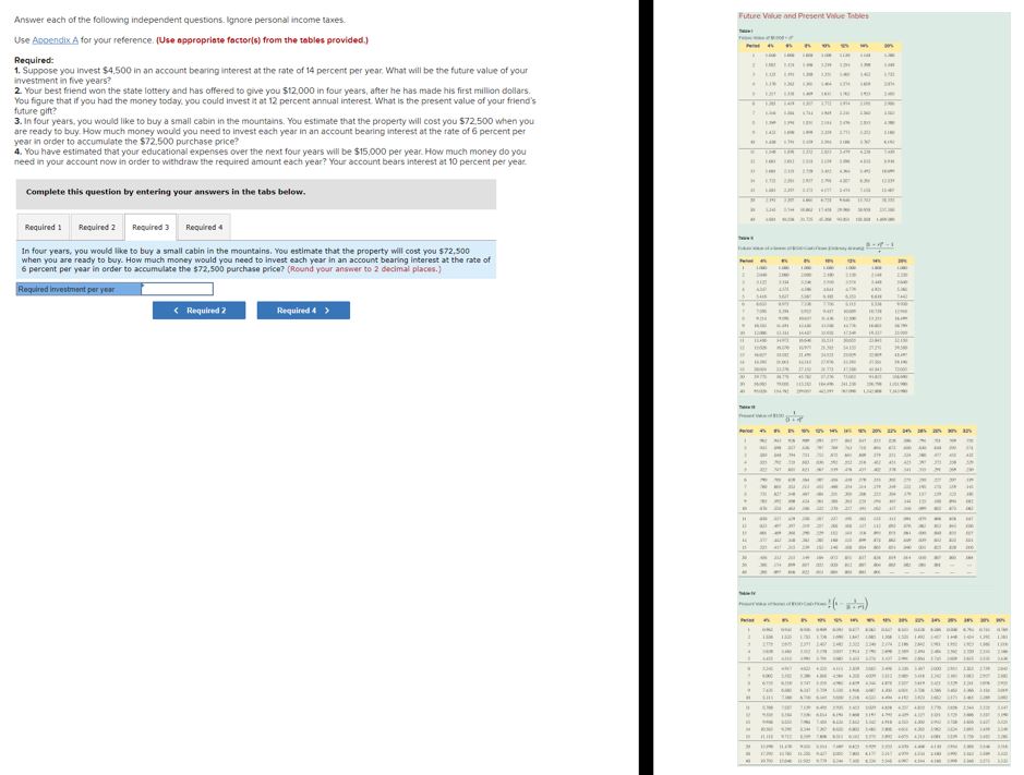 Solved Use Appendix A for your reference. (Use appropriate | Chegg.com