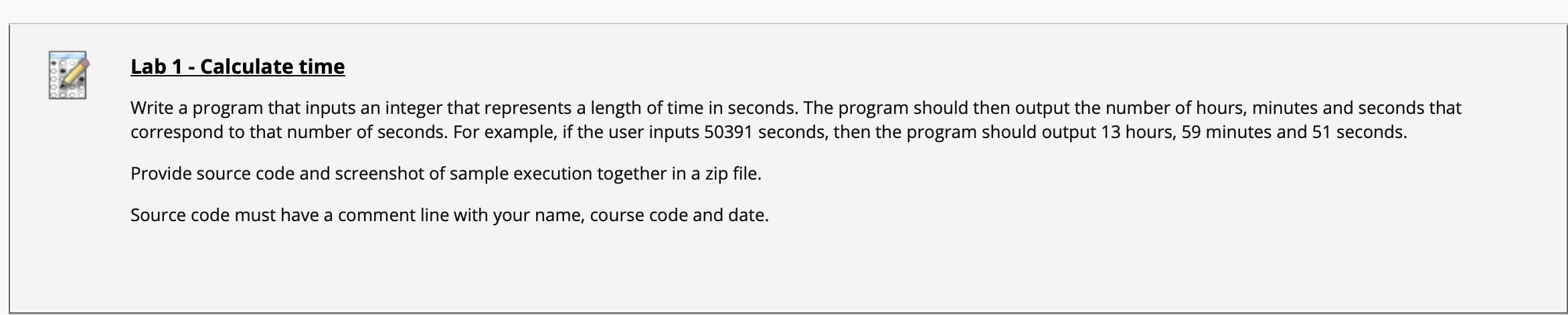 Lab 1 Calculate Time Write A Program That Inputs An 9911