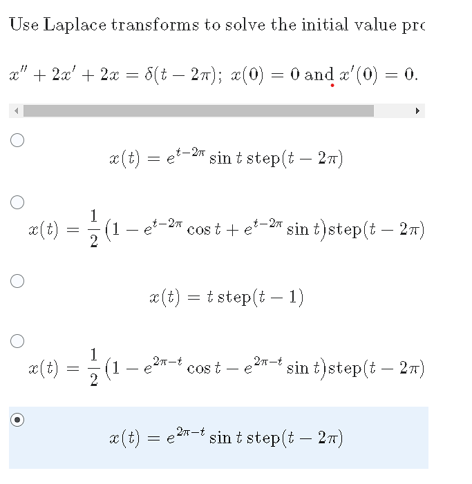 Solved Use Laplace transforms to solve the initial value | Chegg.com