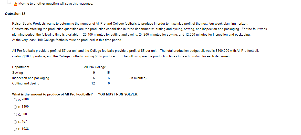 Solved Reiser Sports Products wants to determine the number | Chegg.com