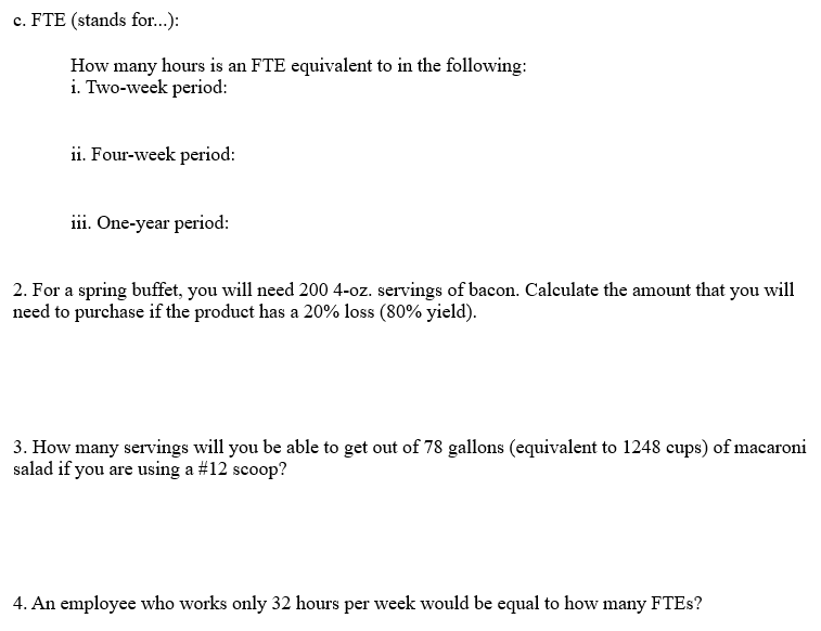 Solved Please show your work for the following questions | Chegg.com