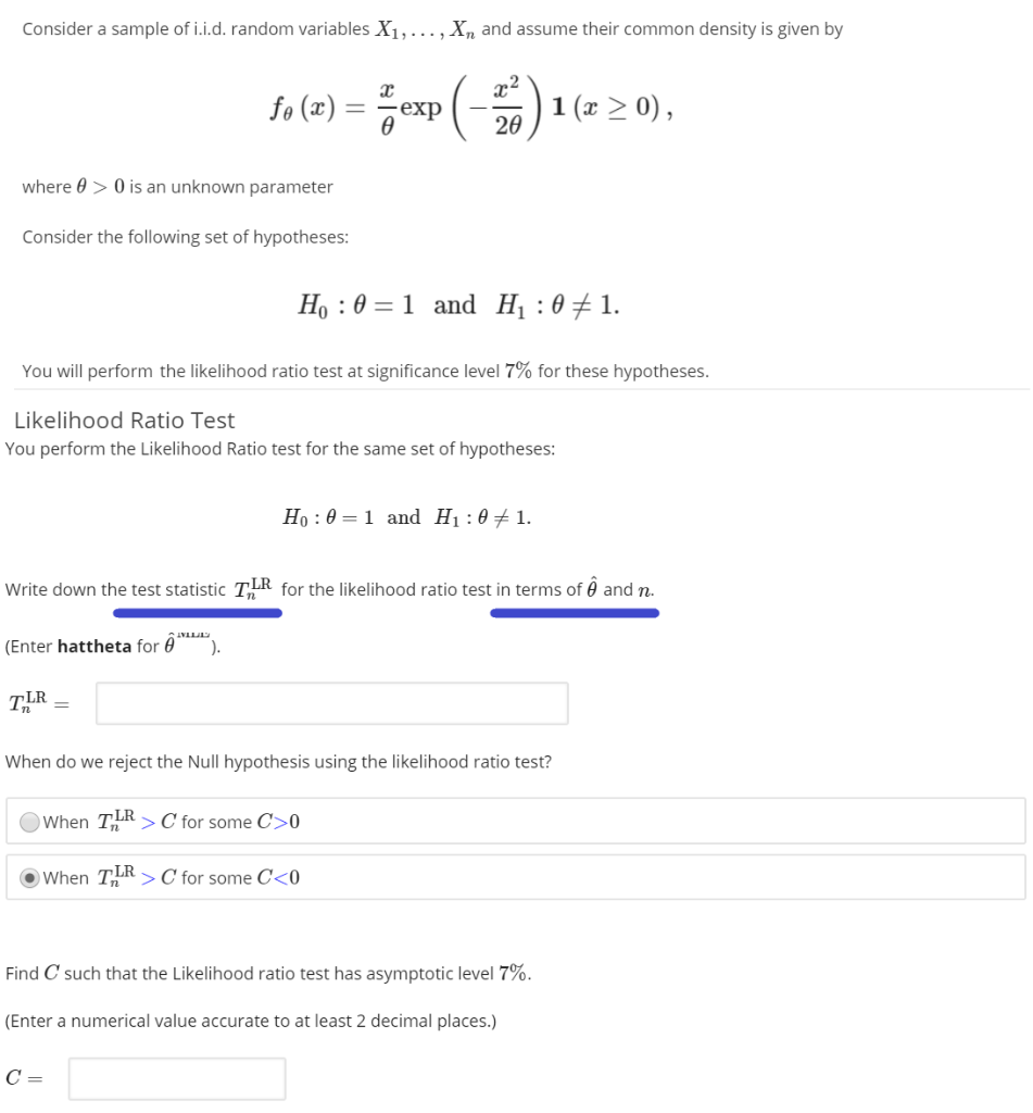 Consider a sample of i.i.d. random variables X1, ... | Chegg.com
