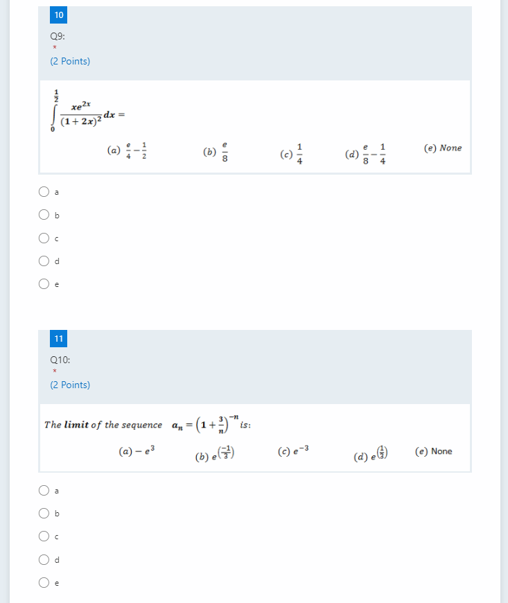 Solved 10 09: (2 Points) xe21 (1+ 2x)24 dx = (a) 1 (b) 100 | Chegg.com