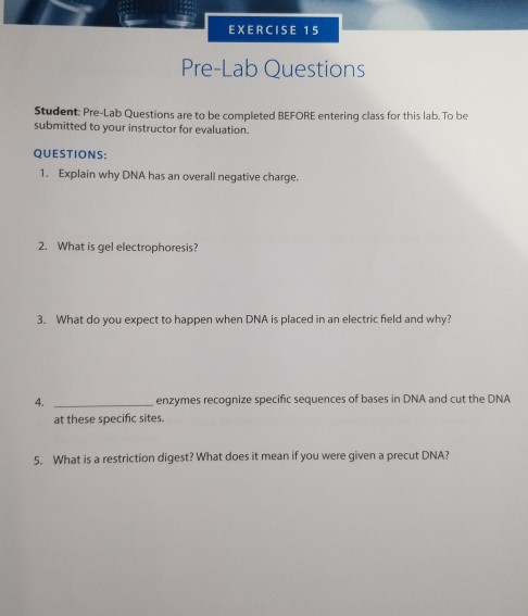 Solved EXERCISE 15 Pre-Lab Questions Student: Pre-Lab | Chegg.com