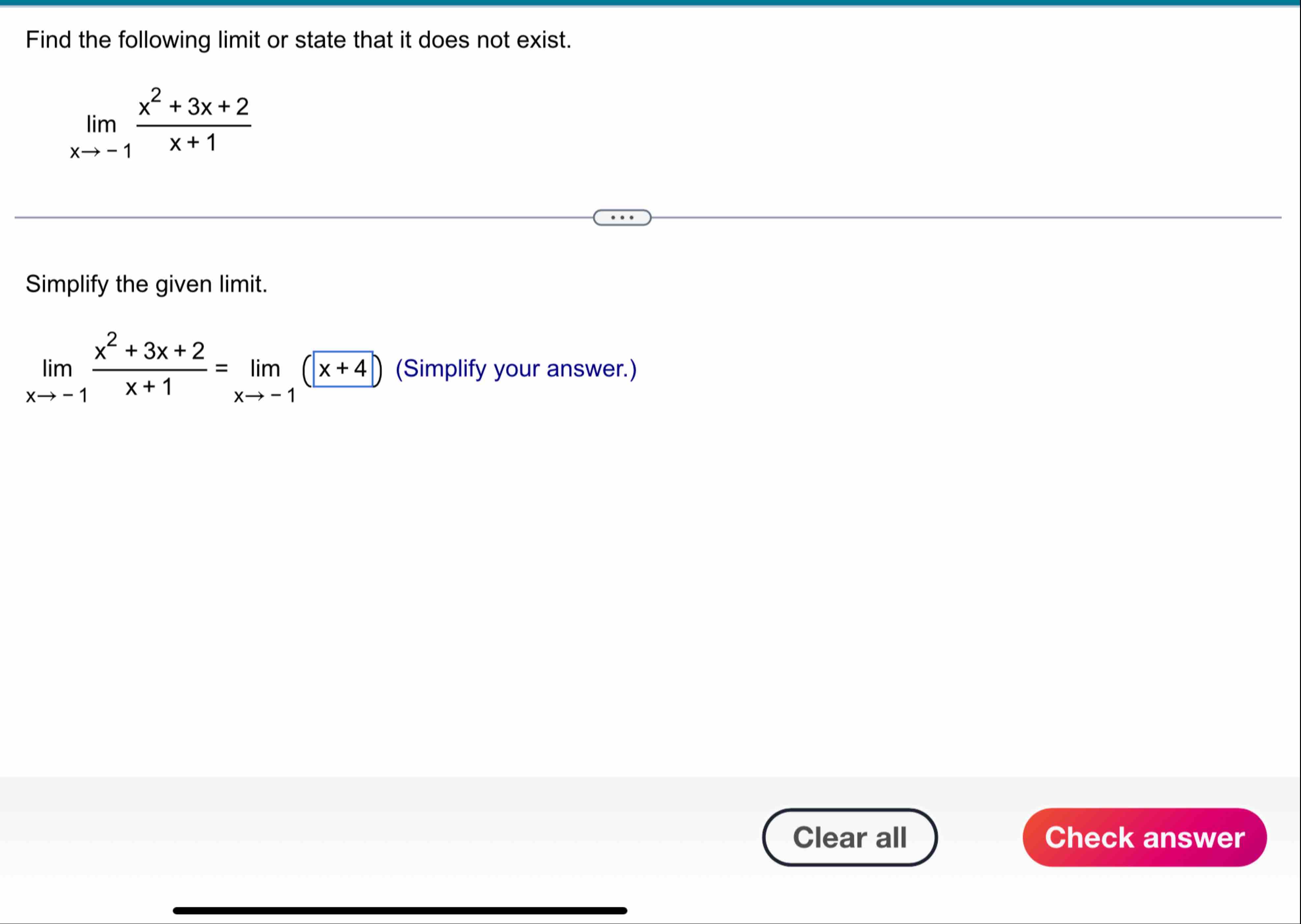 Solved Find the following limit or state that it does not | Chegg.com