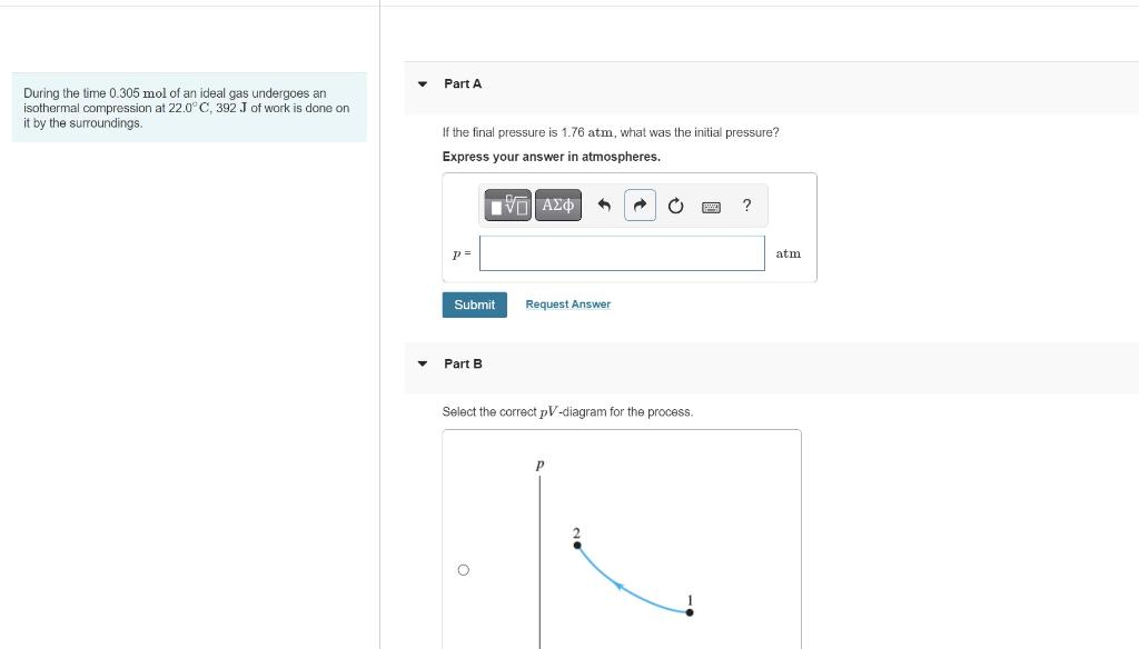 Solved During the time 0.305 mol of an ideal gas undergoes | Chegg.com