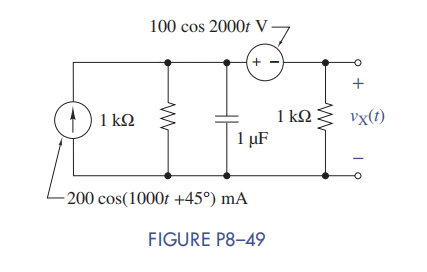 Solved 8–49 The circuit in Figure P8–49 is operating in the | Chegg.com