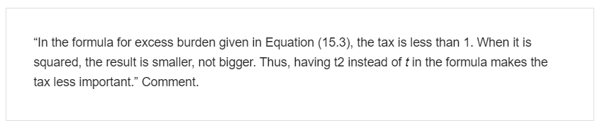 “In the formula for excess burden given in Equation | Chegg.com