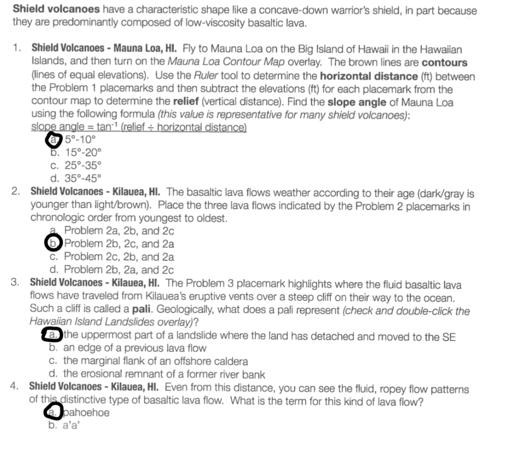 Solved: Are These The Correct Answers For This Geotour Ass... | Chegg.com