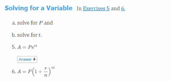 Solved Solving for a Variable In Exercises 5 and 6, a. solve | Chegg.com