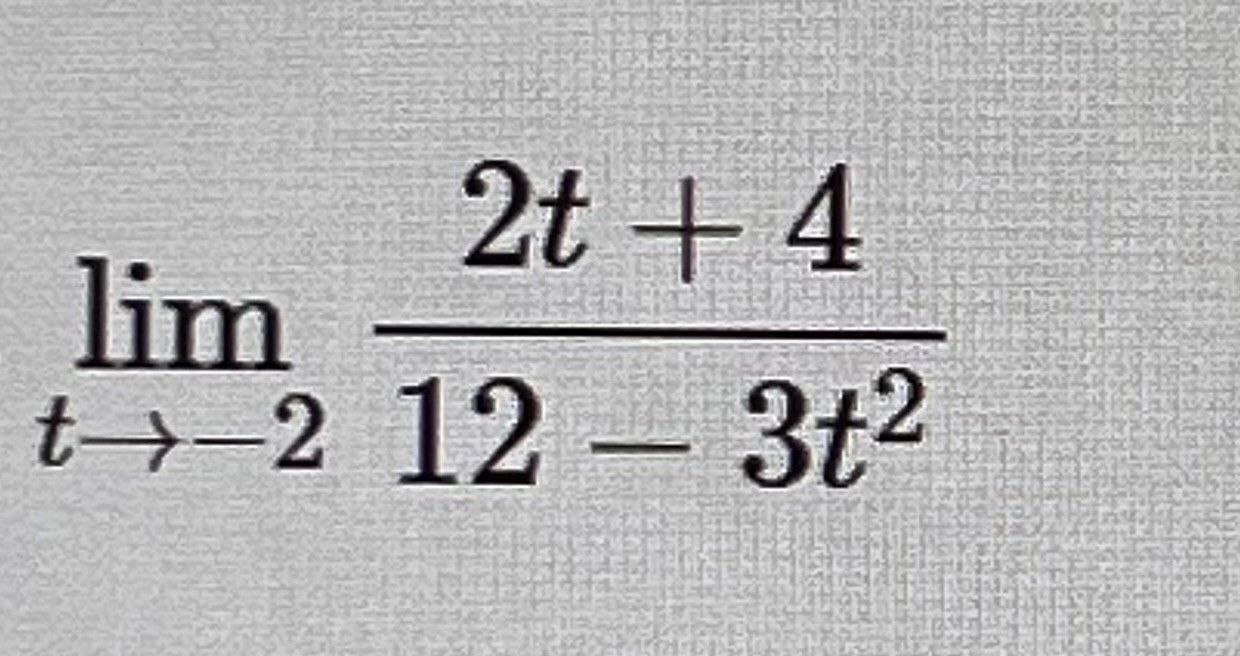 Solved limt→−212−3t22t+4 | Chegg.com