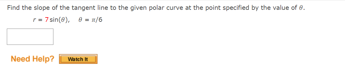 Solved Find the slope of the tangent line to the given polar | Chegg.com
