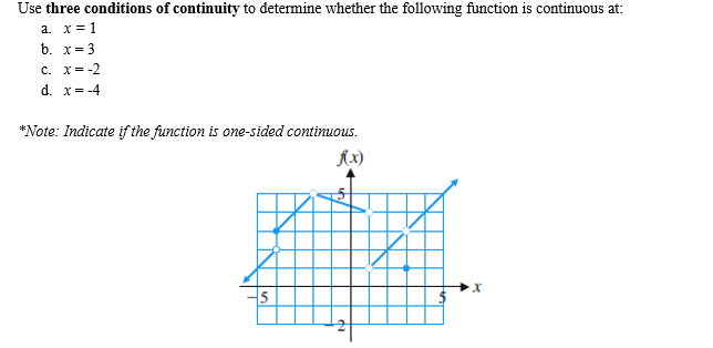 Solved Use three conditions of continuity to determine | Chegg.com