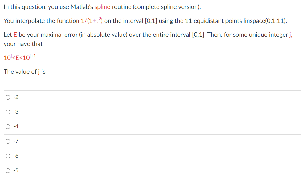Solved In this question, you use Matlab's spline routine | Chegg.com