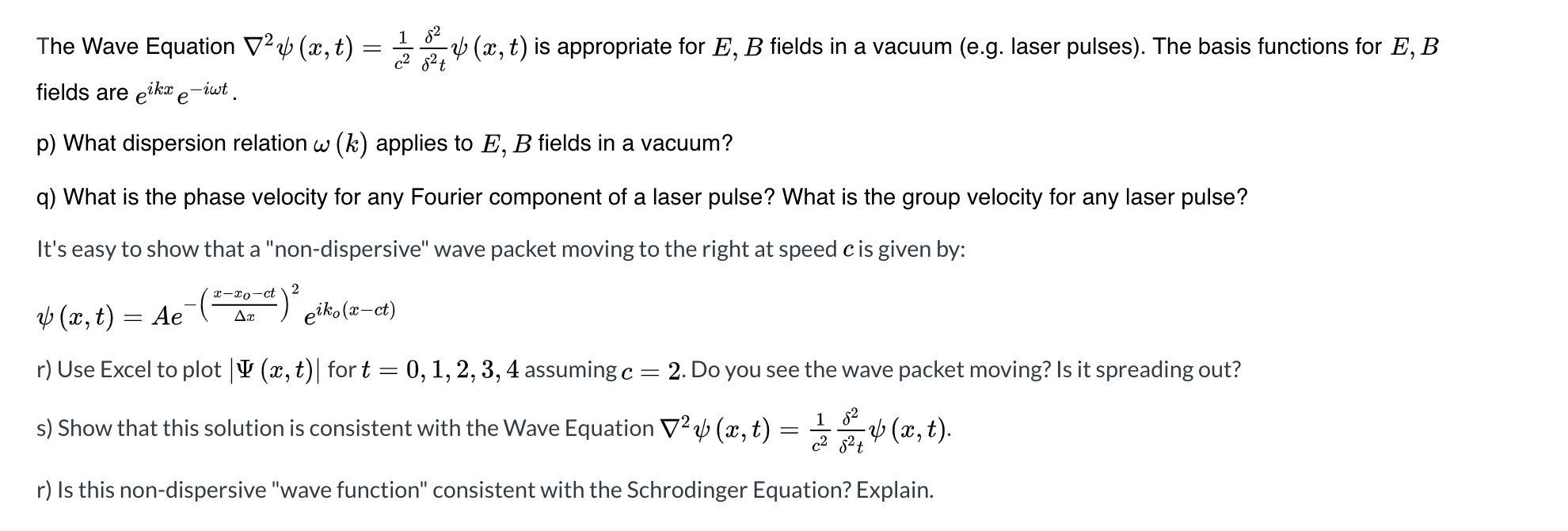 Solved Consider a free particle moving in one dimension | Chegg.com