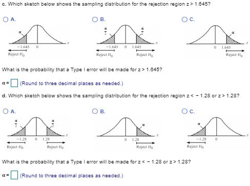 Solved For each of the following rejection regions, sketch | Chegg.com