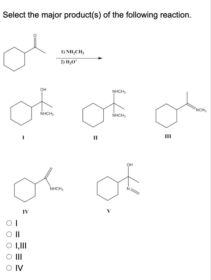 Solved Select the major product(s) of the following | Chegg.com
