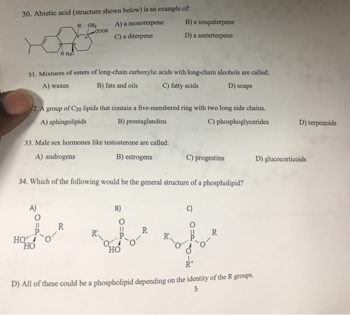 Solved 30. Abietic acid (structure shown below) is an | Chegg.com