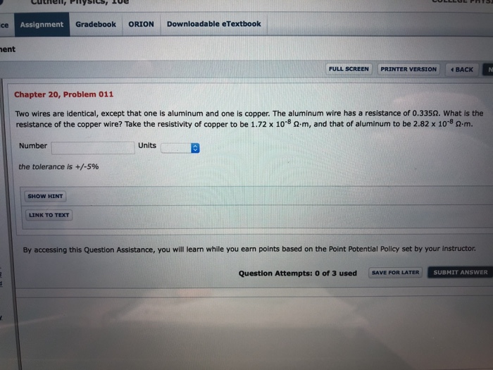 Solved Assignment Gradebook ORION Downloadable eTextbook ce | Chegg.com
