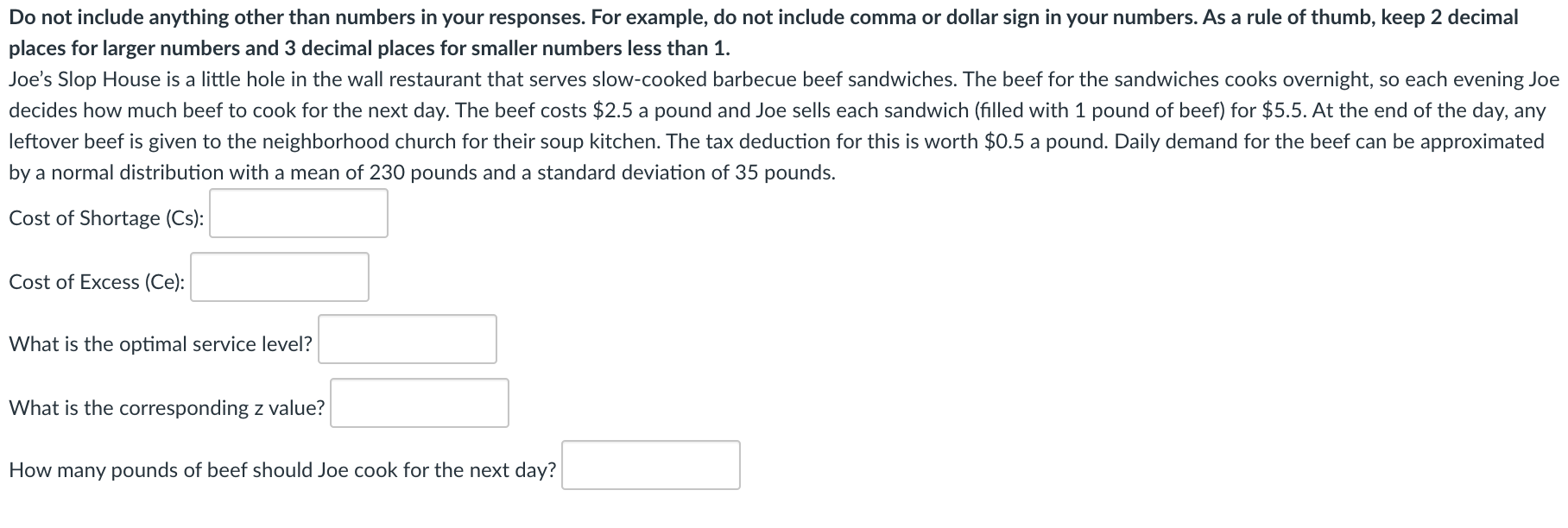 Solved Do not include anything other than numbers in your | Chegg.com