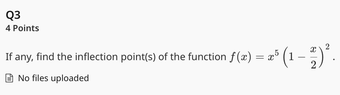Solved 4 Points If any, find the inflection point(s) of the | Chegg.com