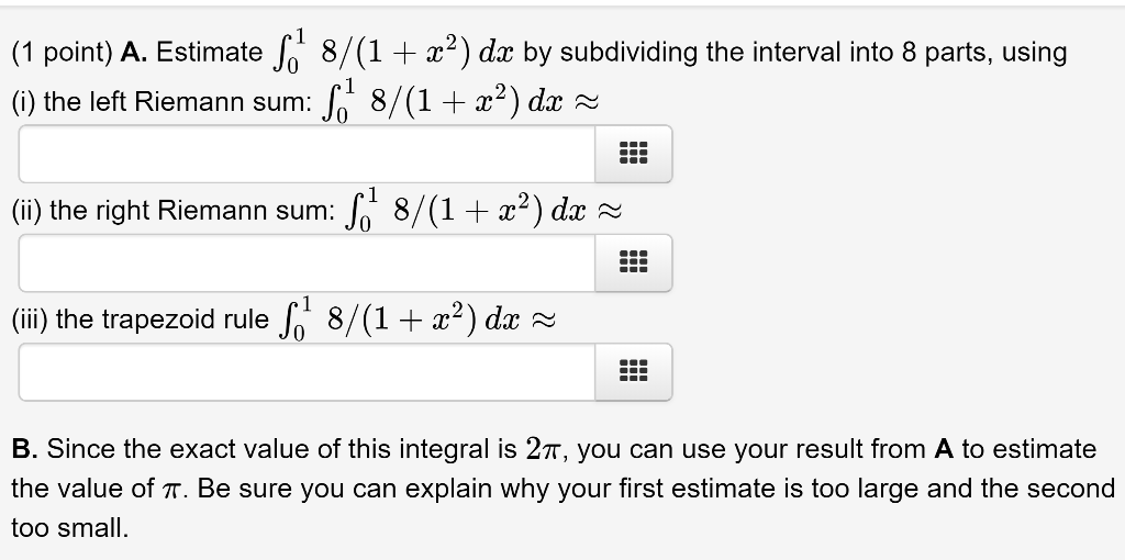 Solved (1 point) Calculate each of the following | Chegg.com