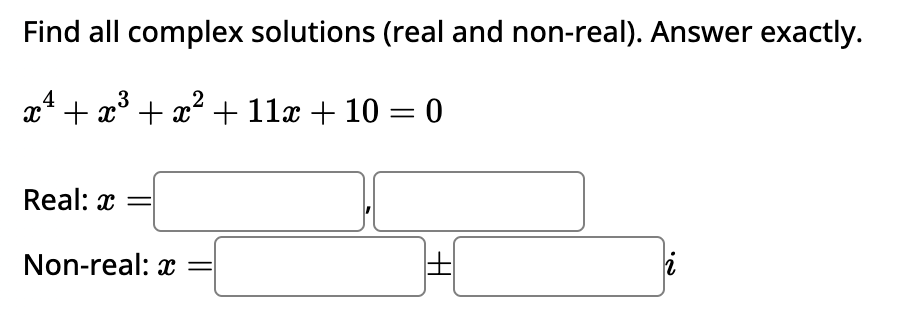 Solved Find all complex solutions (real and non-real). | Chegg.com