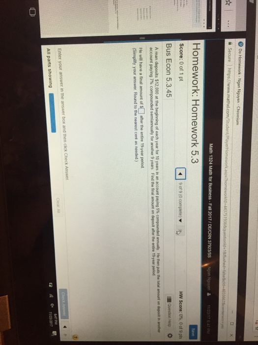 Solved Homework: Homework 5.3 Score: 0 of 1 pt 5.3.5 1 of 9 | Chegg.com