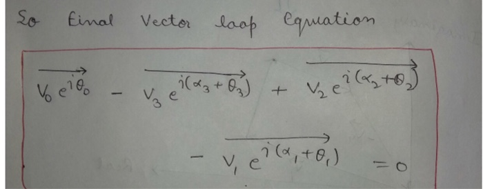 Solved Given the following equation for a vector loop, | Chegg.com