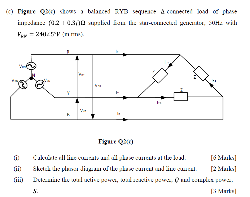 Solved (c) Figure Q2(C) shows a balanced RYB sequence | Chegg.com
