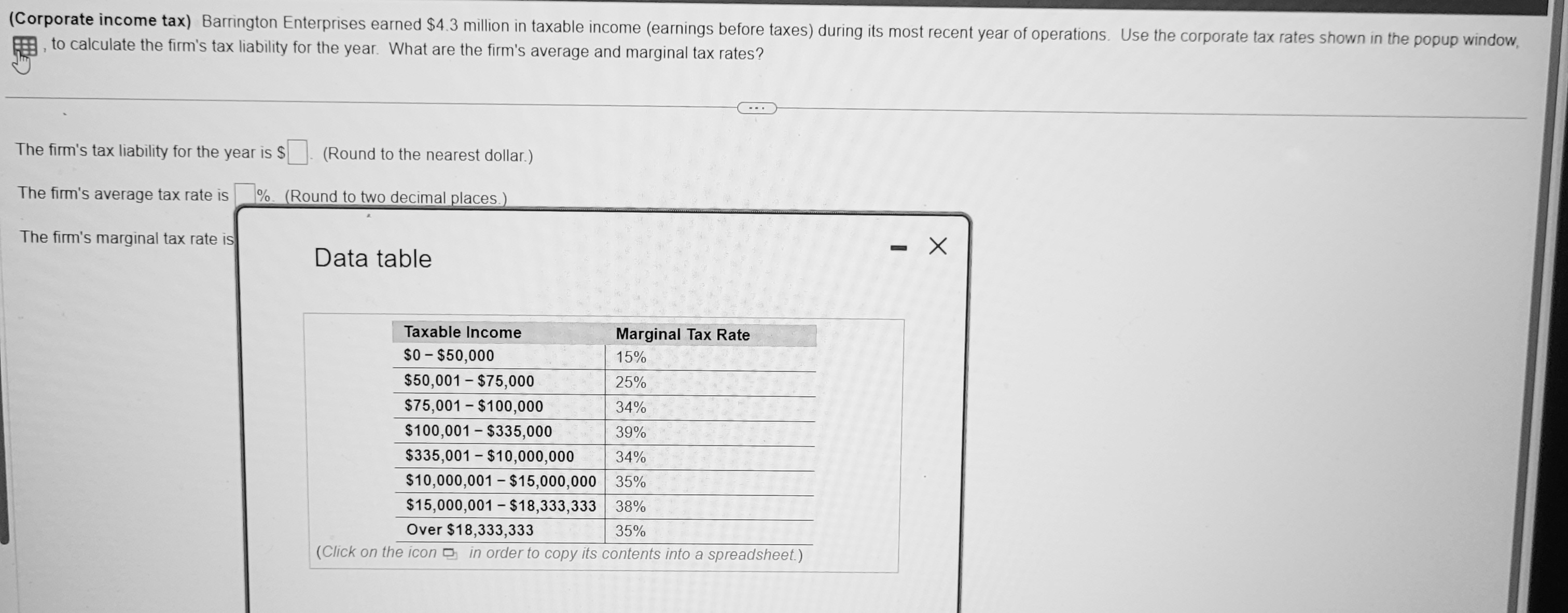 Solved to calculate the firm's tax liability for the year. | Chegg.com