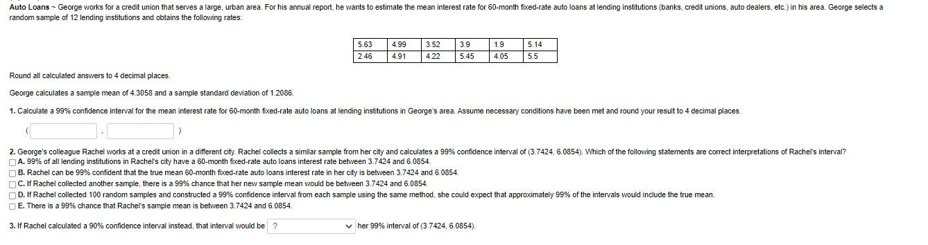Solved Round all calculated answers to 4 decimal places. | Chegg.com