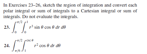 Solved In Exercises 23-26, sketch the region of integration | Chegg.com