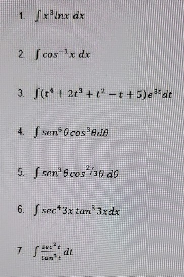 Solved Solve the following integrals, using the most | Chegg.com