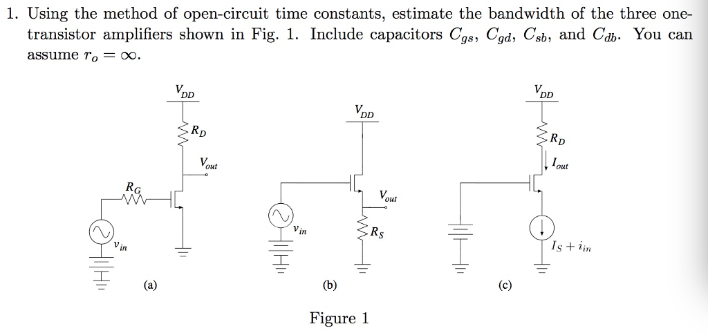 Solved 1. Using the method of open-circuit time constants, | Chegg.com