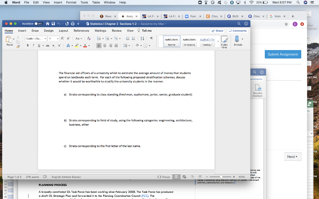 Solved Word File Edit View Insert Format Tools Table Window | Chegg.com