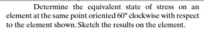 Solved Determine the equivalent state of stress on an | Chegg.com