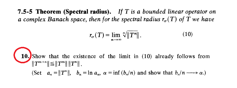 Solved 7.5-5 Theorem (Spectral radius). If T is a bounded | Chegg.com