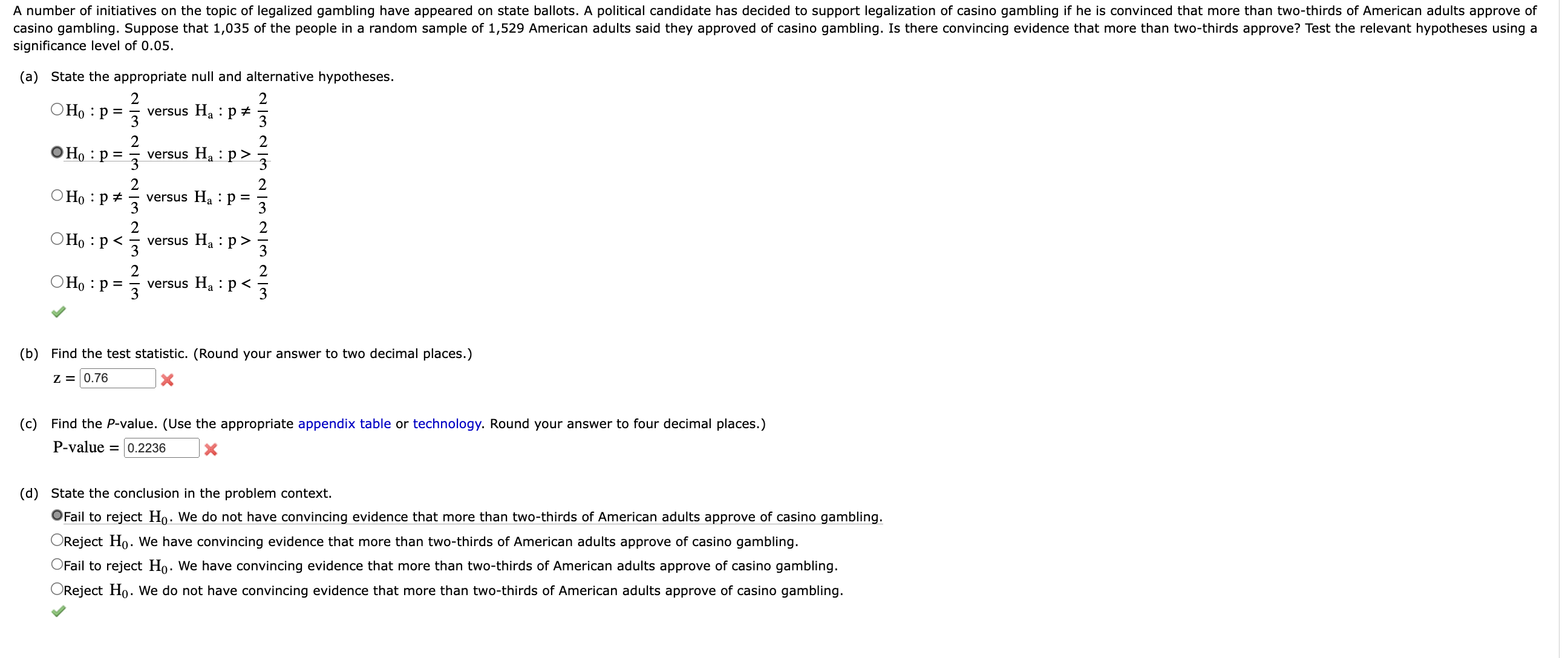 Solved (a) ﻿State the appropriate null and alternative | Chegg.com
