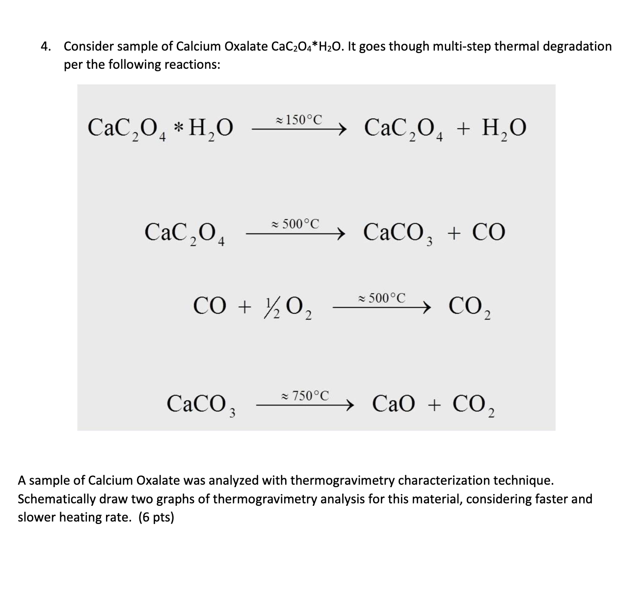 4. Consider sample of Calcium Oxalate CaC2O4∗H2O. It | Chegg.com