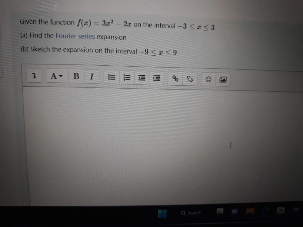 Solved Given the function f(x)=3x2−2x on the interval −3≤x≤3 | Chegg.com