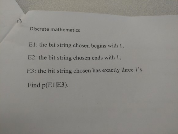 Solved An experiment consists of picking at random a bit | Chegg.com