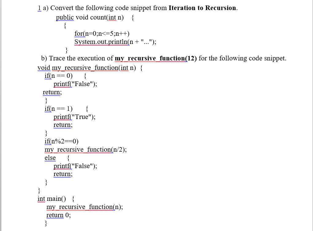 Solved 1 a) Convert the following code snippet from | Chegg.com