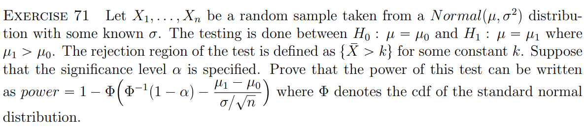 Solved ExERCISE 71 Let X1,…,Xn be a random sample taken from | Chegg.com