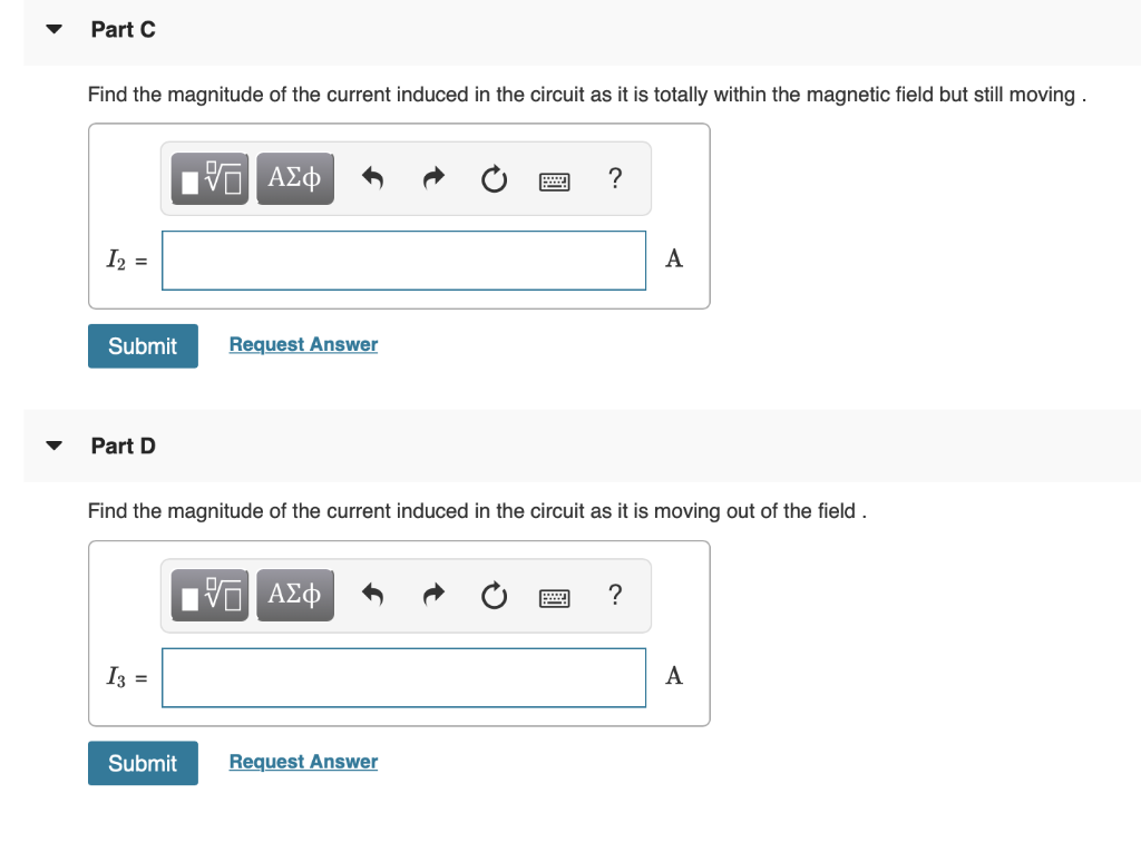 Solved Part A A rectangular circuit is moved at a constant | Chegg.com