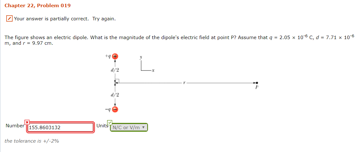 Solved Chapter 22, Problem 019 Your answer is partially | Chegg.com